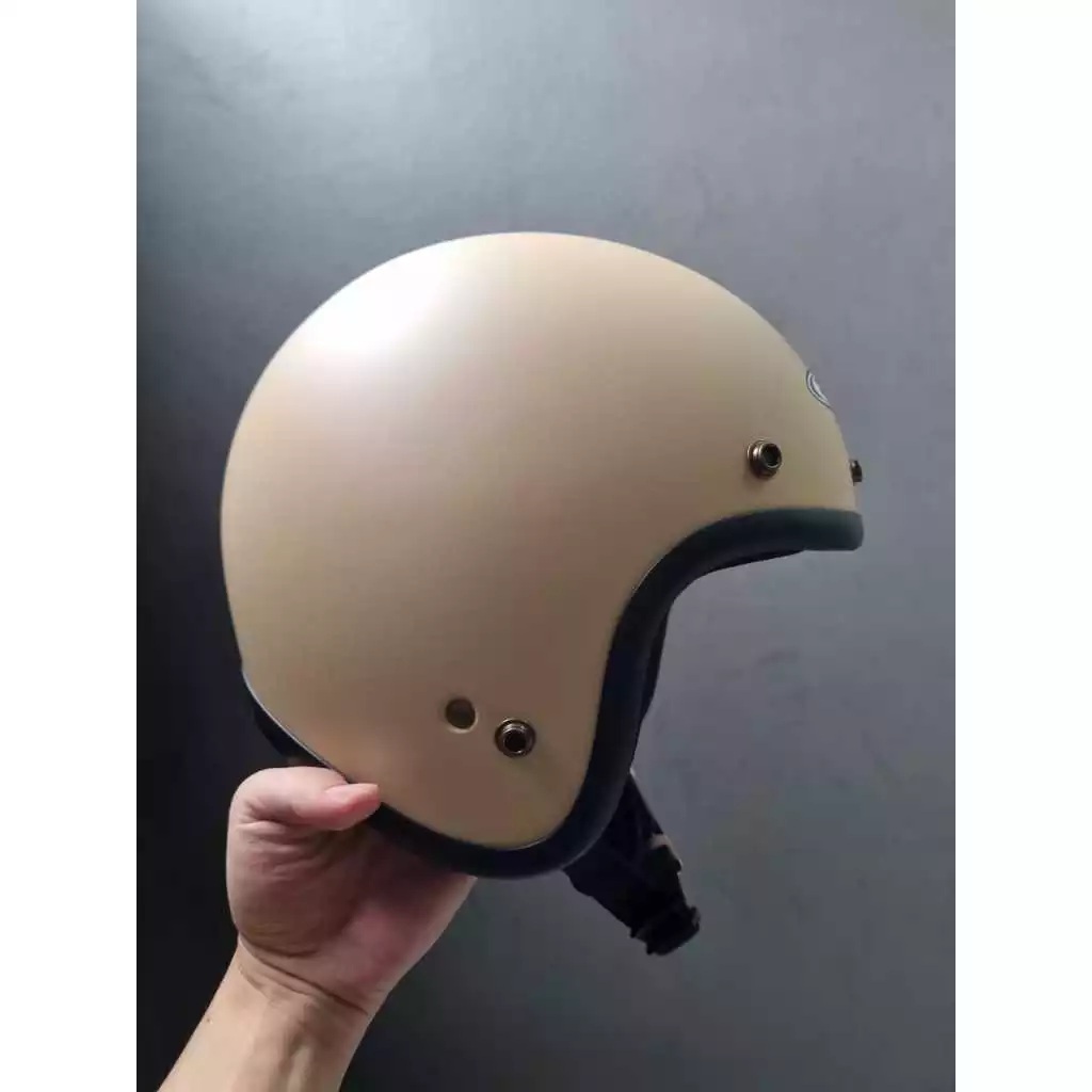 Jual Helm Zeus 385C Matt Milk Tea Doff Open Face Retro Tanpa Visor ...