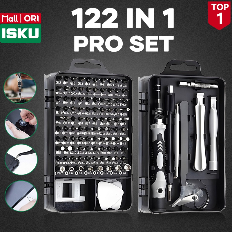 Jual ISKU Obeng Set 122 in 1 Magnetik Presisi Obeng HP Laptop Komputer ...