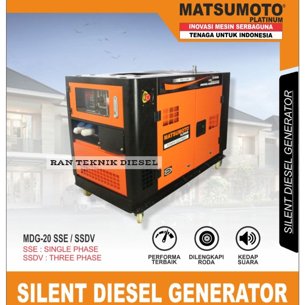 Jual Mesin Genset Silent Diesel Generator MATSUMOTO MDG 20 SSE/SSDV ...
