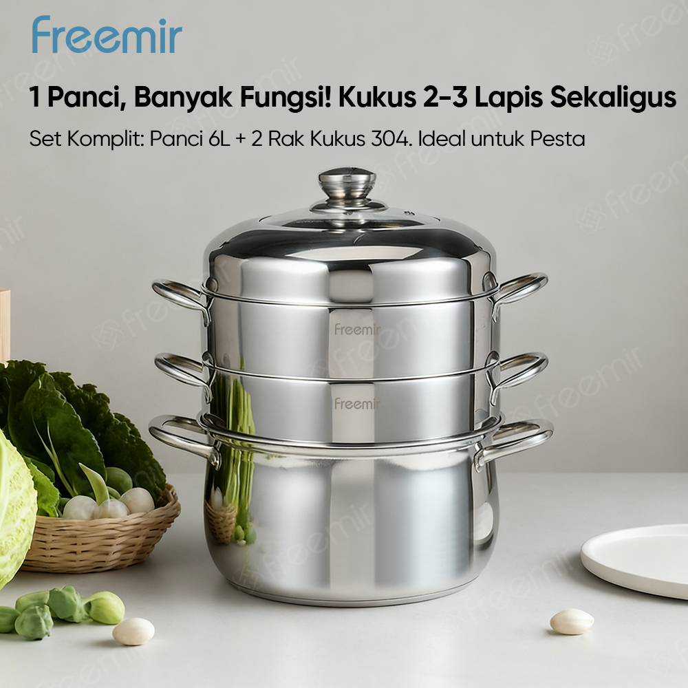 Jual Special freemir Panci Kukus Stainless Steel 26cm Kapasitas Besar 3 ...