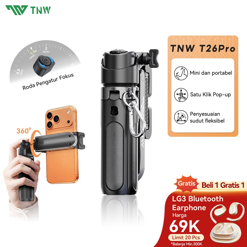 Jual TNW T26Pro 3 IN 1 Extendable Grip Tripod Tongsis Mini Selfie Stick ...