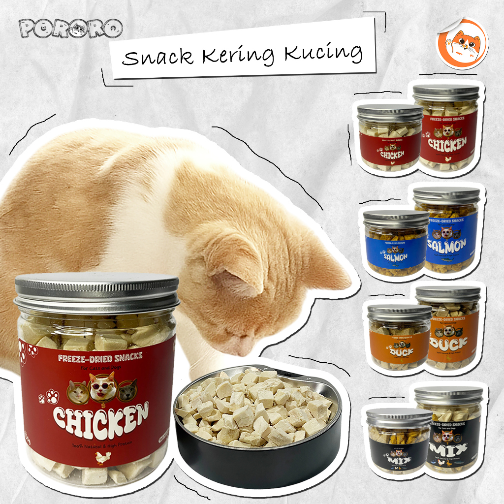 Jual PORORO Freeze Dried Pet Snack for Dogs Cats Cemilan Kering Kucing ...