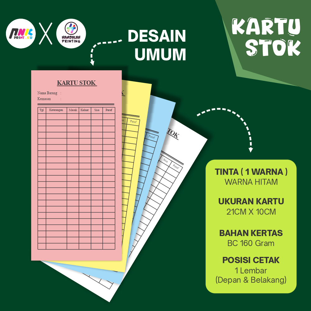 Jual 100pcs Kartu Stok Barang / Kartu Stok Obat Isi 100 Lembar / Kartu ...