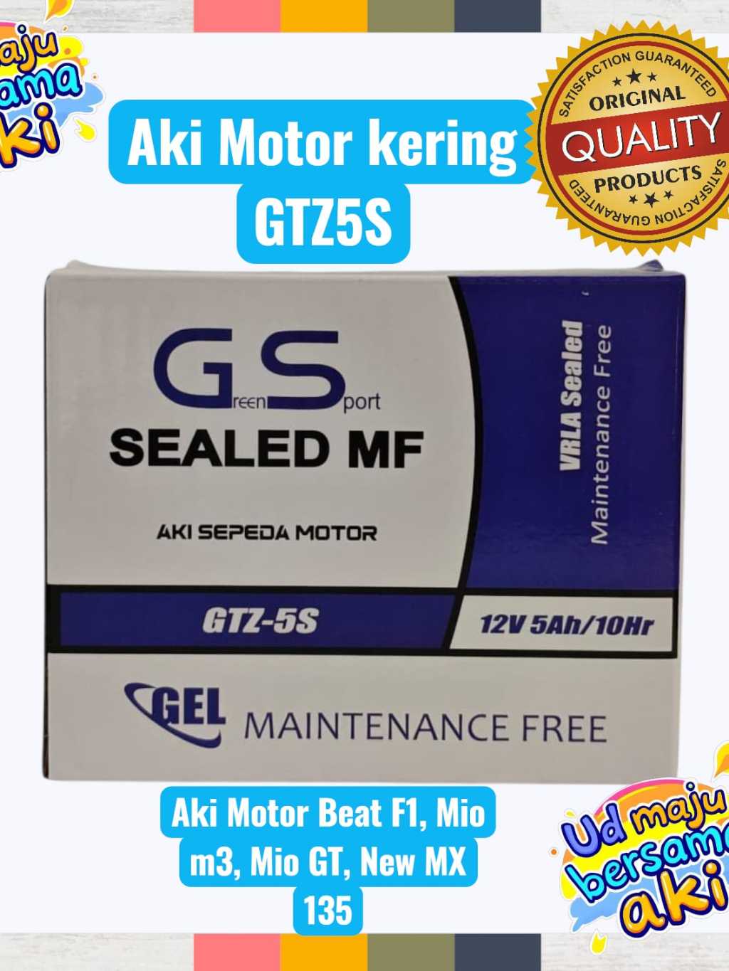 Jual Aki Motor Honda Beat F1 CW CBS CARBU GTZ5S AKI KERING MF Aki ...