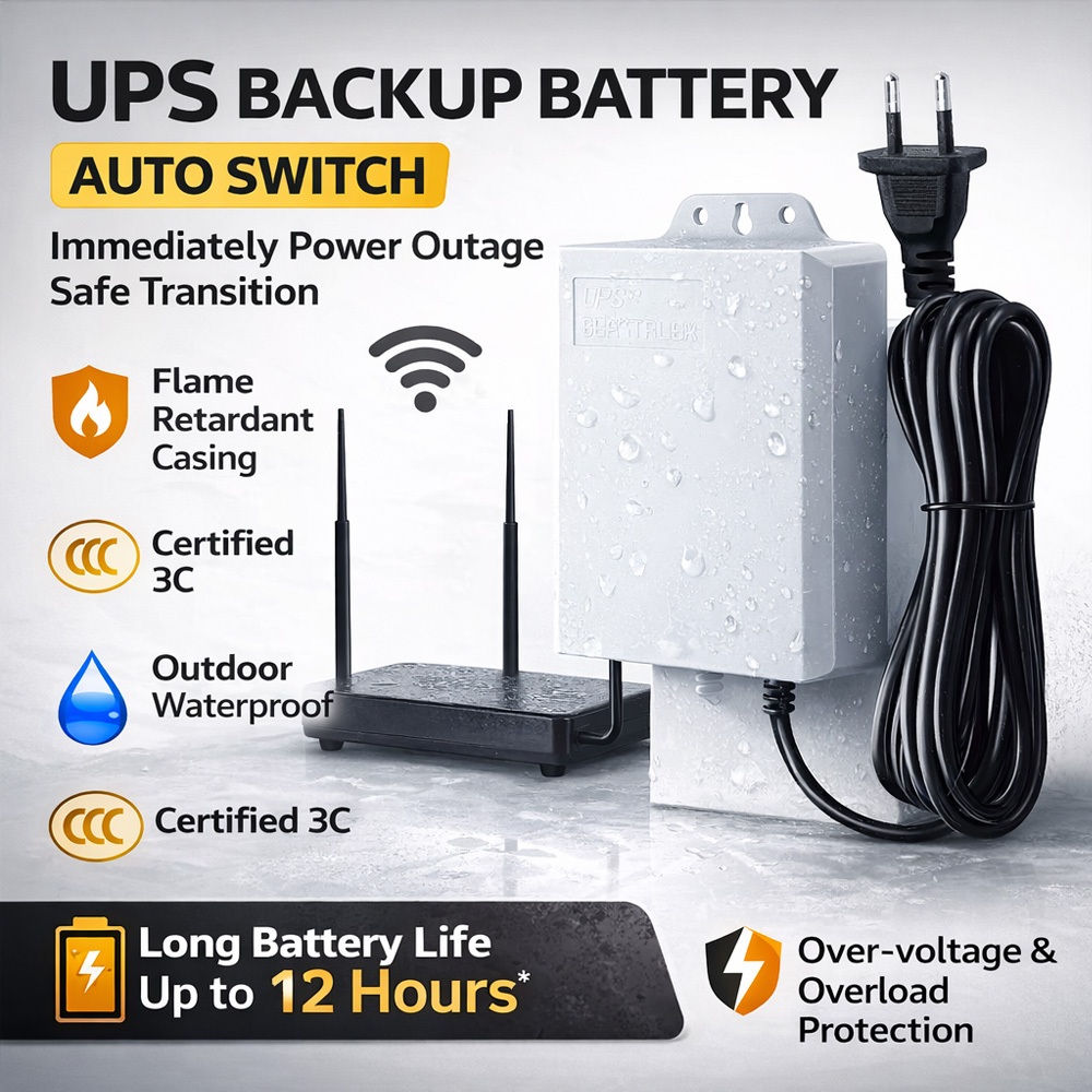 Jual UPS Mini Adaptor Power DC 12V 2A UPS Router Wifi Untuk Kamera CCTV ...