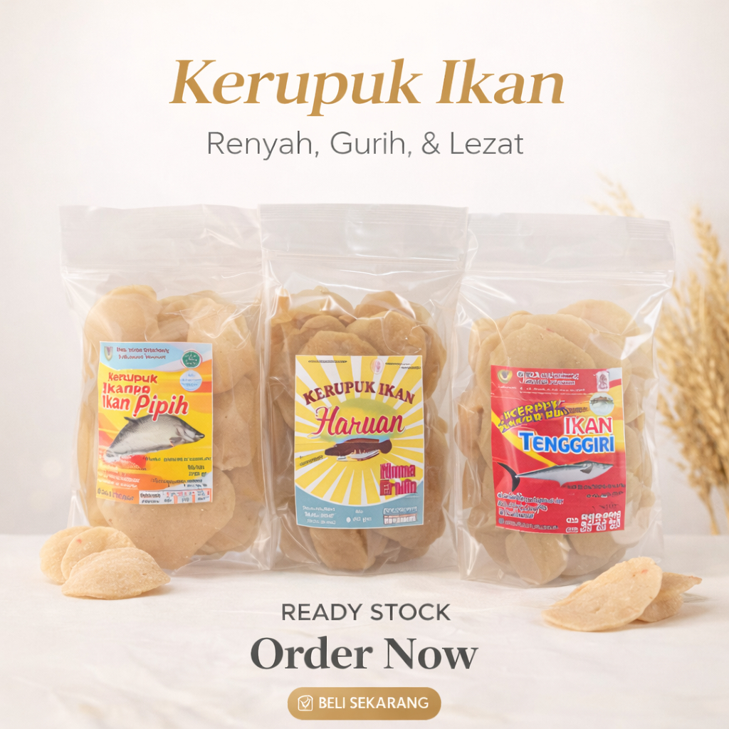 Jual Kerupuk Ikan Pipih/Belida, Ikan Tenggiri, Ikan Haruan Mentah Asli ...