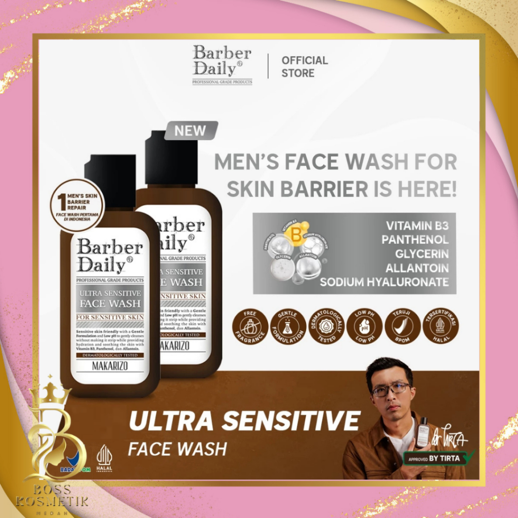 Jual Barber Daily Face Wash For Sensitive Skin 100ml (BOTOL) | Shopee ...