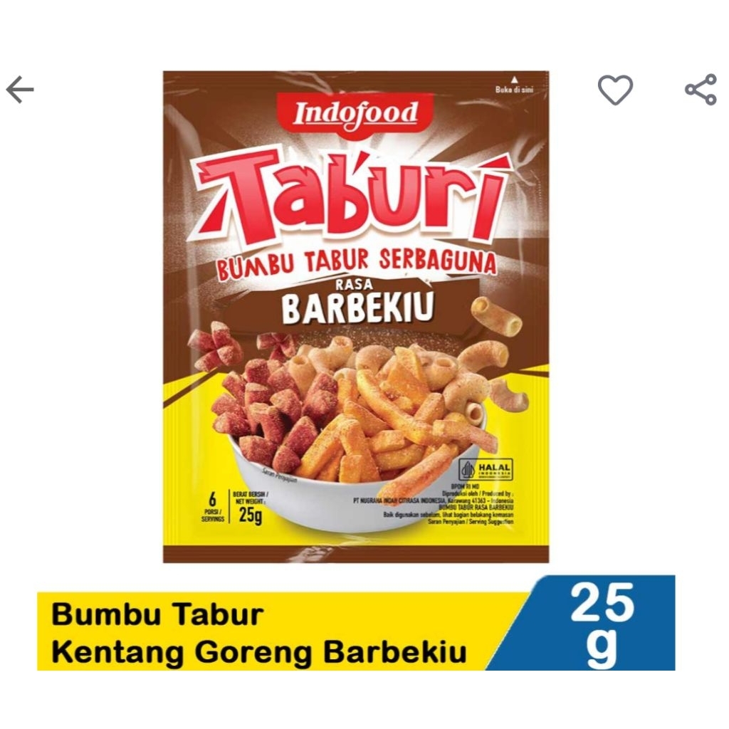 Jual Indofood Bumbu Taburi Kentang Goreng Keju, Pedas dan Barbeque 25G ...