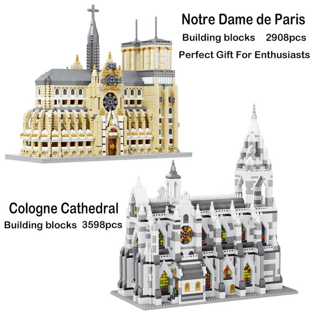 Jual Notre-Dame de Paris Cologne Cathedral Building Blocks Set ...