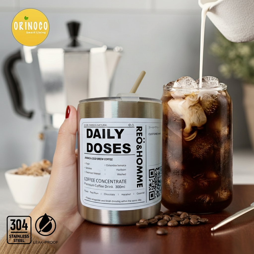 Jual Orinoco Mug Coffe With Straw Double Wall Stainless Steel RH-6 ...