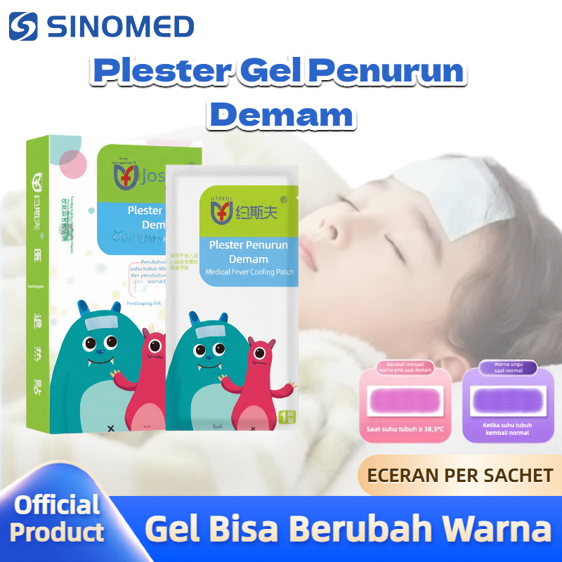 Jual Medical Cooling Fever Patch Magic Color Gel SH Plester Penurun ...