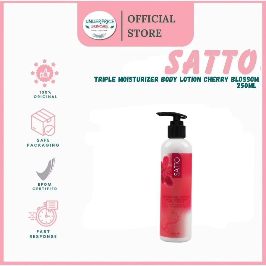 Jual Satto Cherry Blossom Triple Moisturizer Body Lotion 250ml | Shopee ...