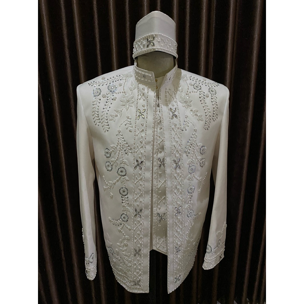 Jual Beskap akad || Beskap pengantin pria || Beskap putih || Beskap bw ...