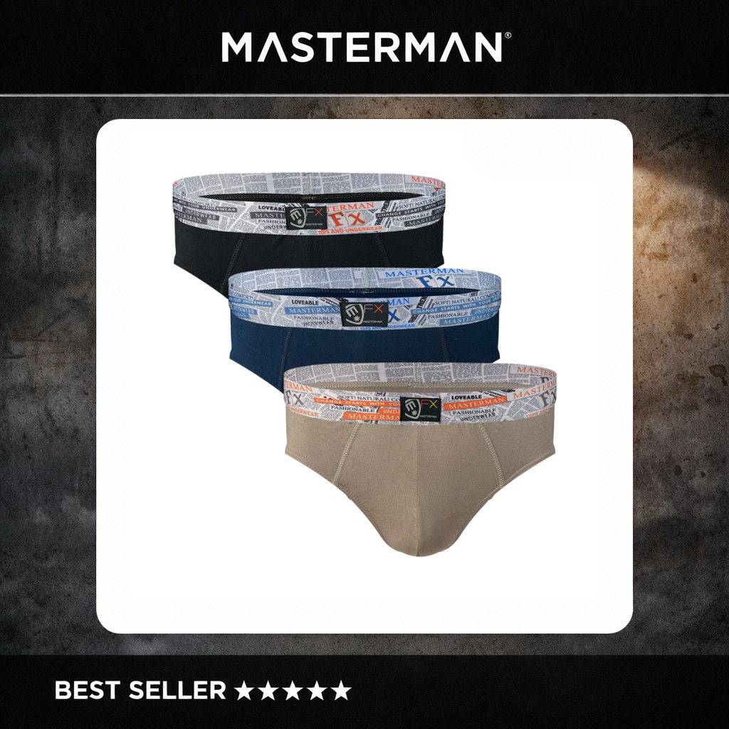 Jual Celana Dalam Pria 3 Pcs MASTERMAN Briefs CD Pria Rayon Spandek FX ...