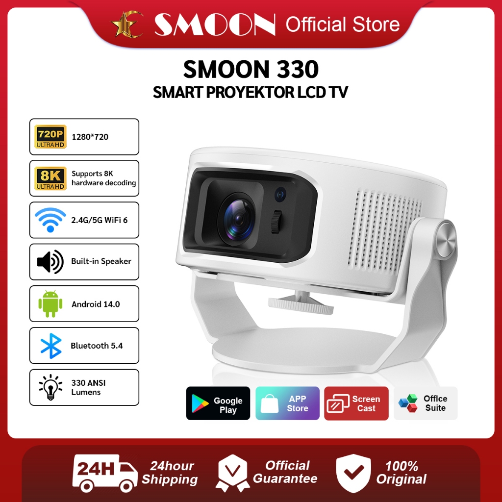 Jual SMOON 330 Smart Projector LCD TV - Proyektor Pintar - High ...