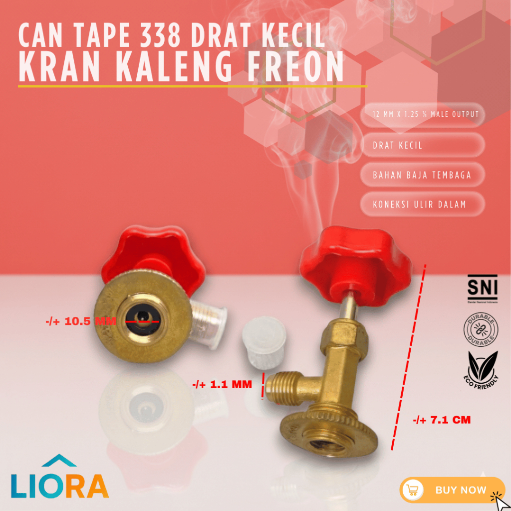 Jual LIORA KRAN FREON CT-338 / CAN TAPE VALVE DRAT KECIL/ KERAN FREON ...