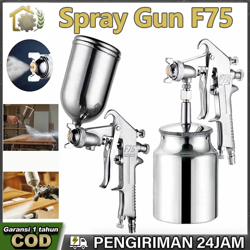 Jual Spray Gun F75 Tabung Atas 400ml Tabung Bawah 750ml Semprotan Cat ...