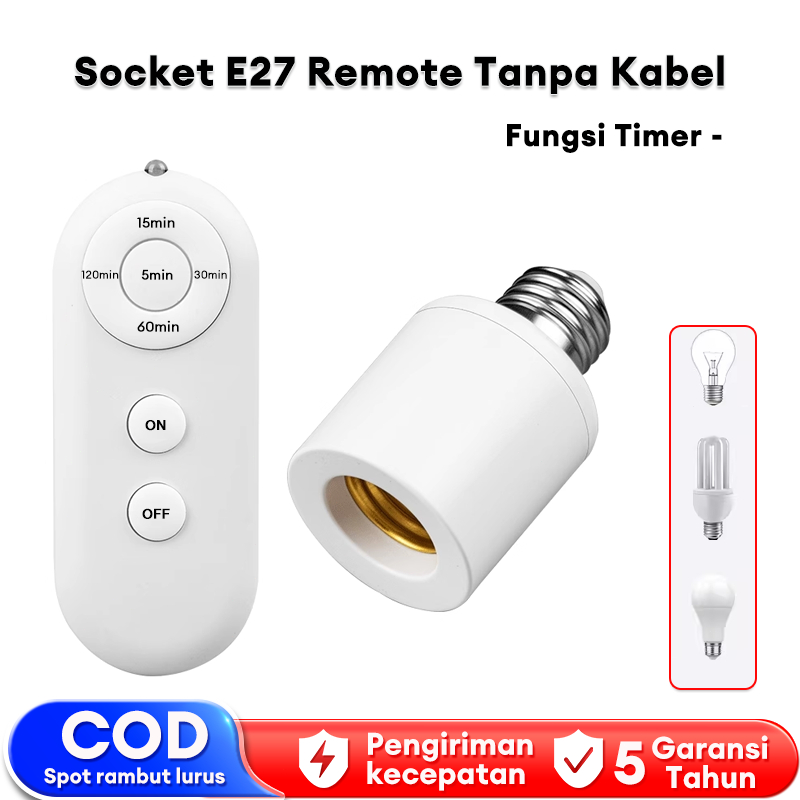 Jual Socket Lampu E27 Remote Tanpa Kabel Mudah Dipasang dan Dijalankan ...