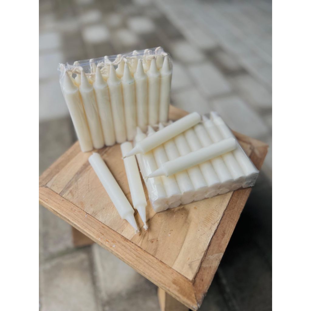 Jual LILIN PUTIH BATANGAN 1 pack isi 16pcs | Shopee Indonesia