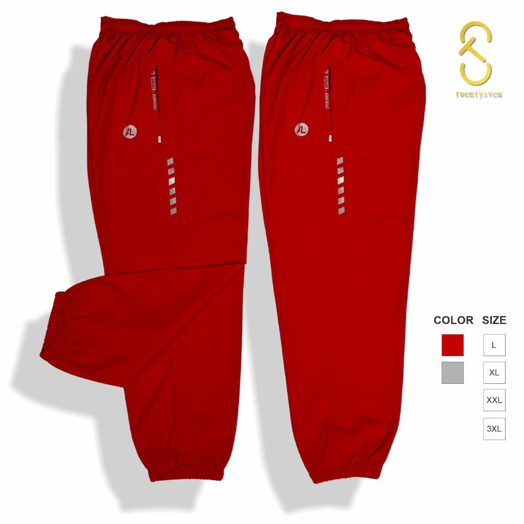 Jual Celana Panjang Jogger Trening Parasut Dewasa Saku Resleting Bahan ...