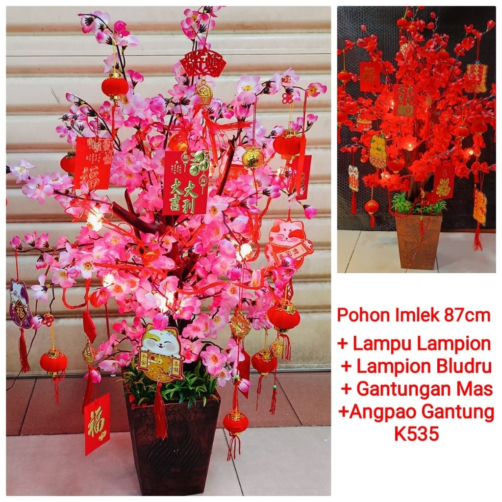 Jual Pohon imlek besar 87 cm angpao sincia sakura mehwa murah | Shopee ...