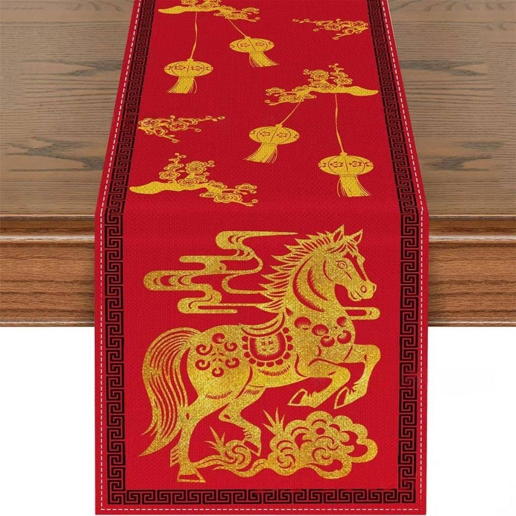 Jual Table Runner Imlek Merah Emas – Hiasan Meja Elegan & Festive ...