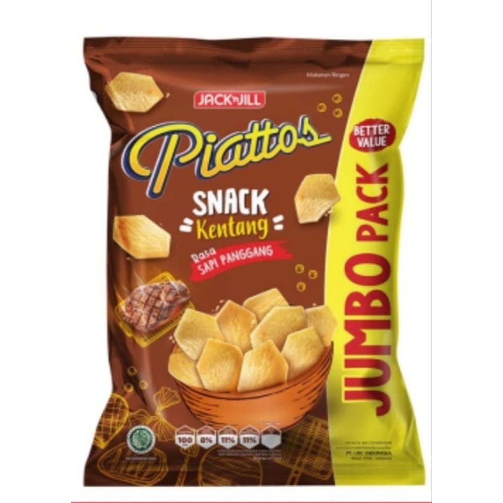 Jual PIATTOS/Snack kentang rasa sapi panggang jumbo pack | Shopee Indonesia