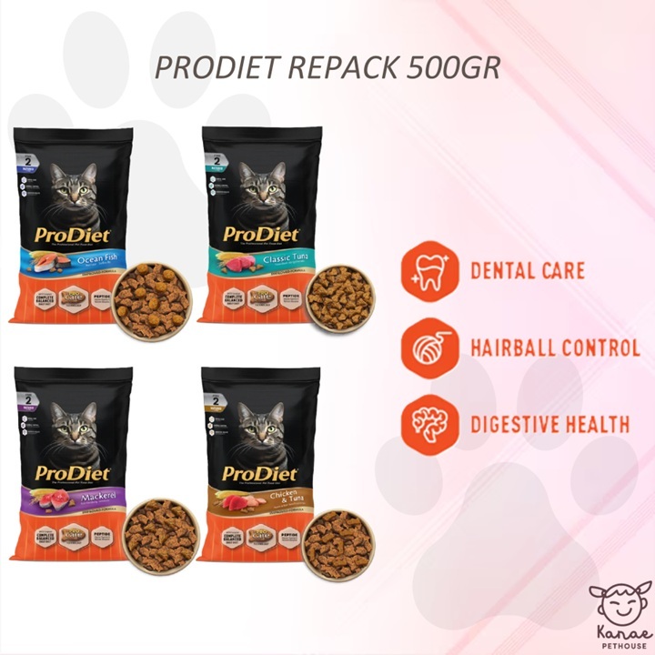 Jual ProDiet Repack 500gr Cat Food Dry Makanan Kucing Kering | Shopee ...