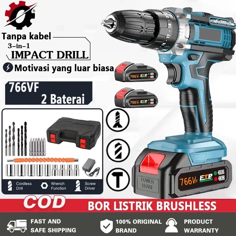 Jual 766VF mesin bor baterai Bor Listrik Bor Impact Baterai Cordless ...