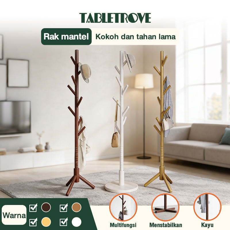 Jual TABLETROVE Rak Mantel/Rak Topi Baju Hanger/Tas Berdiri Multifungsi ...