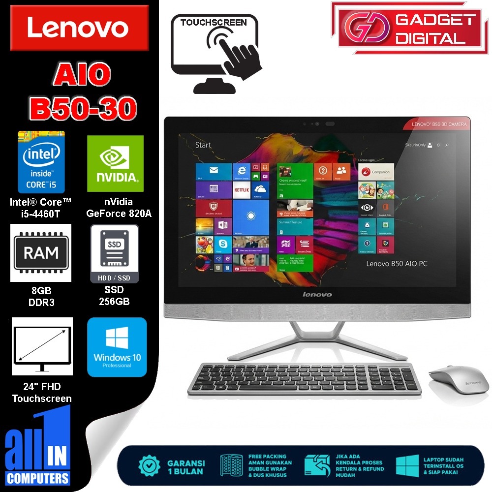 Jual PC AIO LENOVO B50-30 Core i7-4790 GeForce 820A | 8GB / SSD 256GB ...