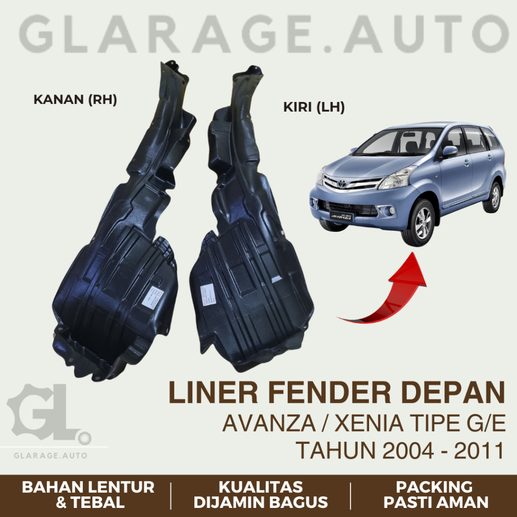 Jual LINER FENDER DEPAN AVANZA / XENIA TIPE G / E TAHUN 2004 2005 2006 ...