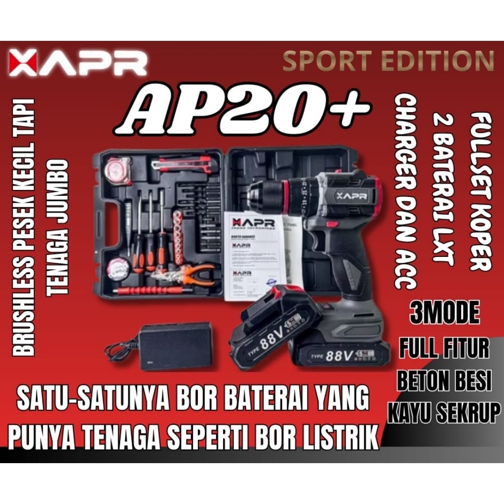Jual BIG PROMO APR raja bor cordless type AP20+ 88v 13mm gen 4 ...