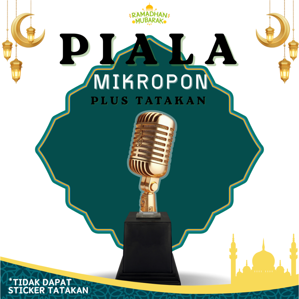 Jual Piala Akrilik Bentuk Mic Plus Tatakan Microphone Lomba Nyanyi ...