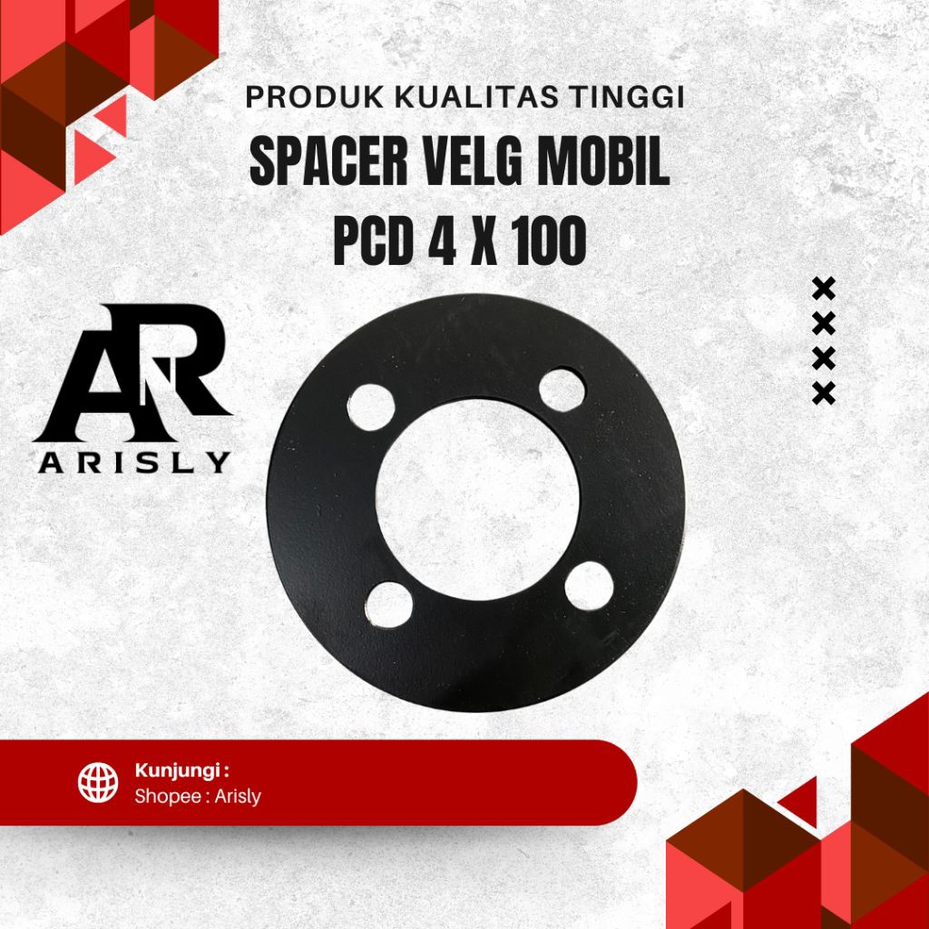 Jual SPACER VELG MOBIL BAHAN BESI LUBANG 4 PCD 100 UKURAN 4MM PER 1 PCS ...