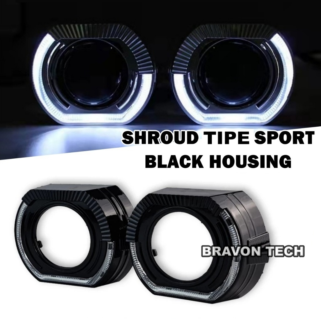 Jual Ring Shroud Biled Model Sport 2,5 inch dan 3 inch Black Housing ...