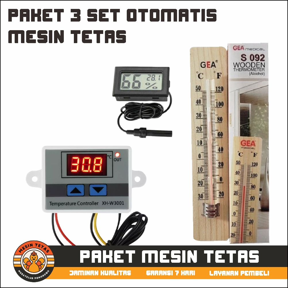 Jual Paket Lengkap Mesin Tetas Termostat W3001 Termo-Hygrometer Kabel ...
