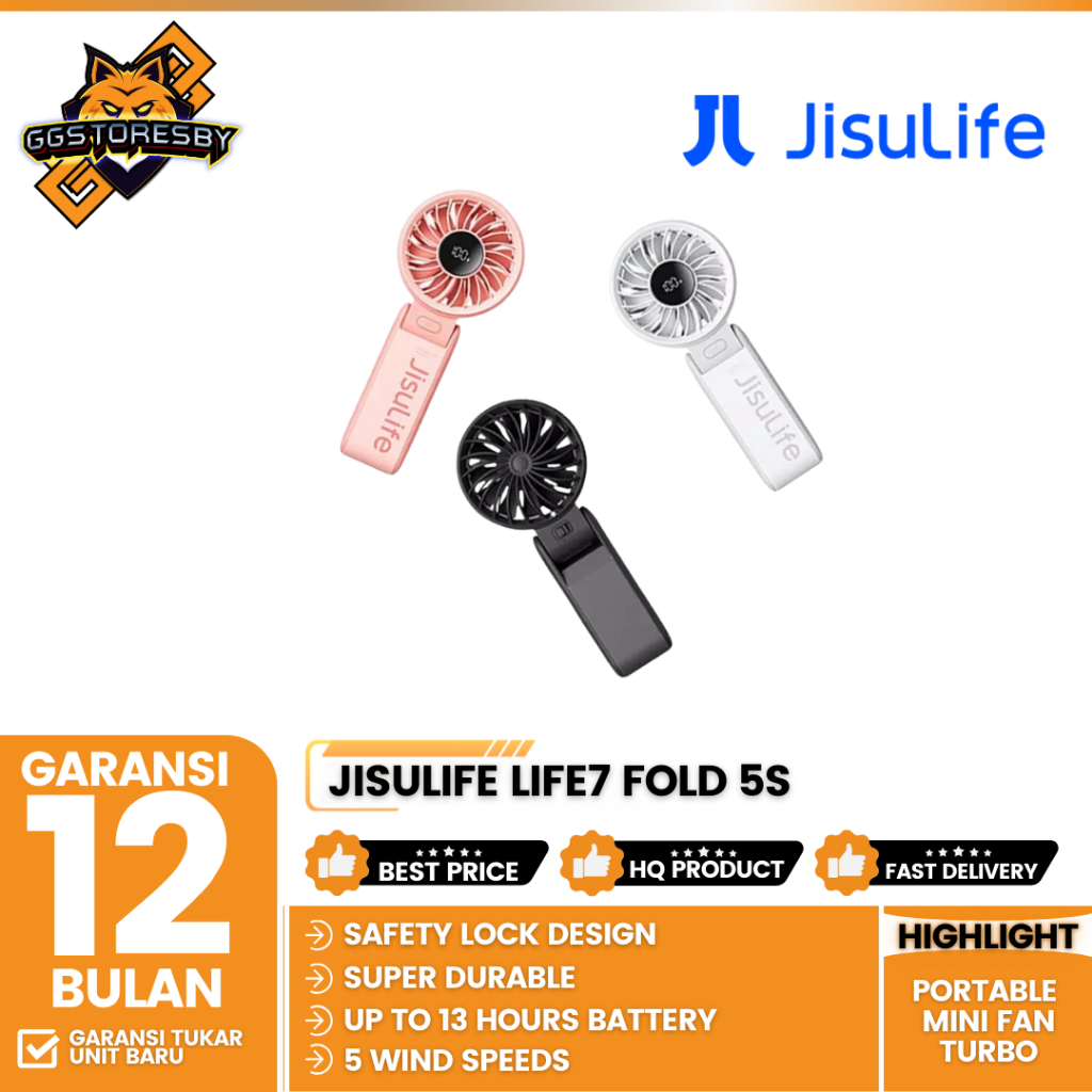 Jual Handfan JISULIFE Life7 FOLD 5S 3600MAH / 5000MAH - Jisulife Hand ...