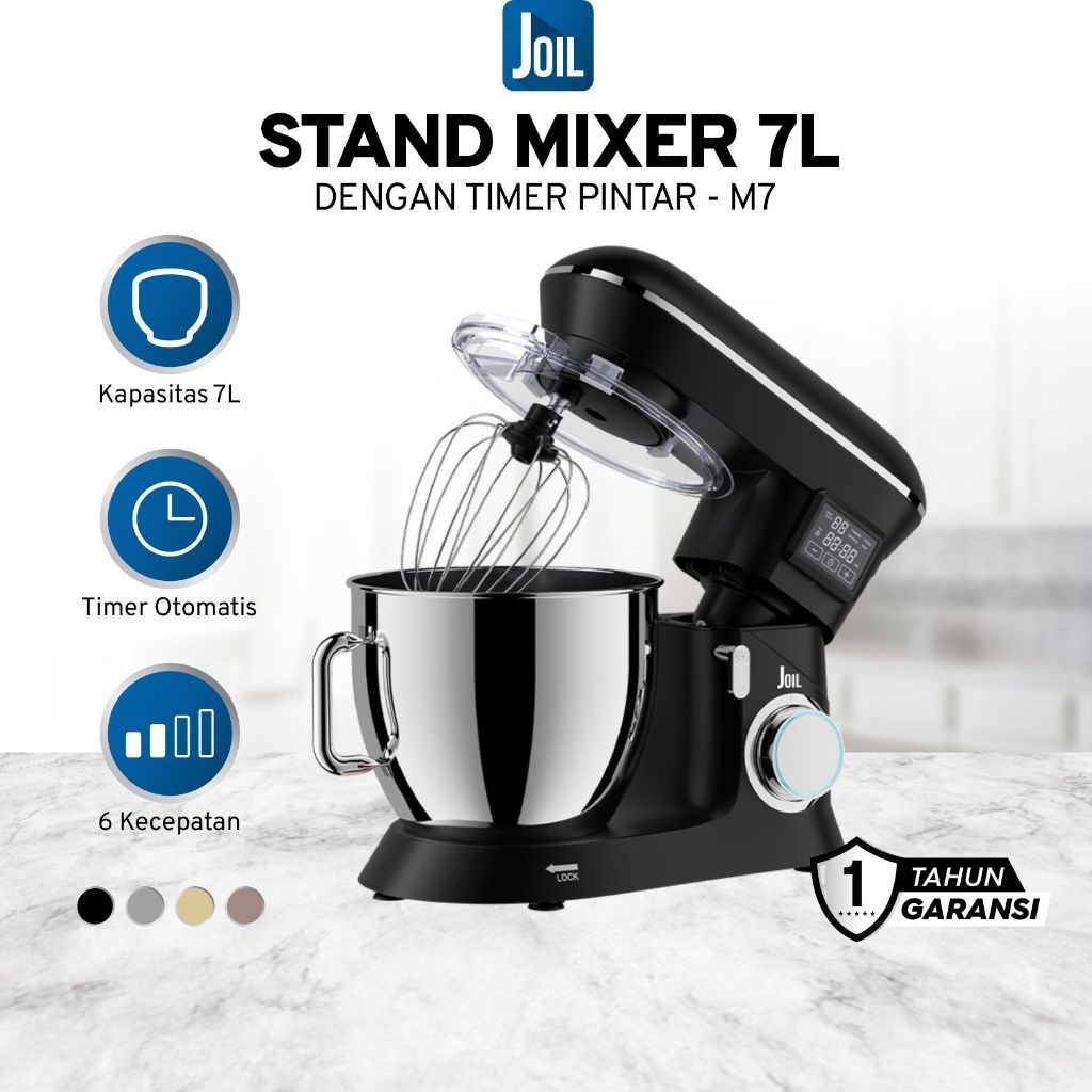 Jual Joil Stand Mixer 7L with Timer Off Mangkuk Stainless M7 | Shopee ...