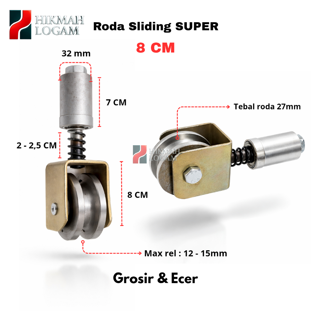 Jual HL - Roda Sliding SUPER 8cm anti anjlok | roda pintu sliding ...