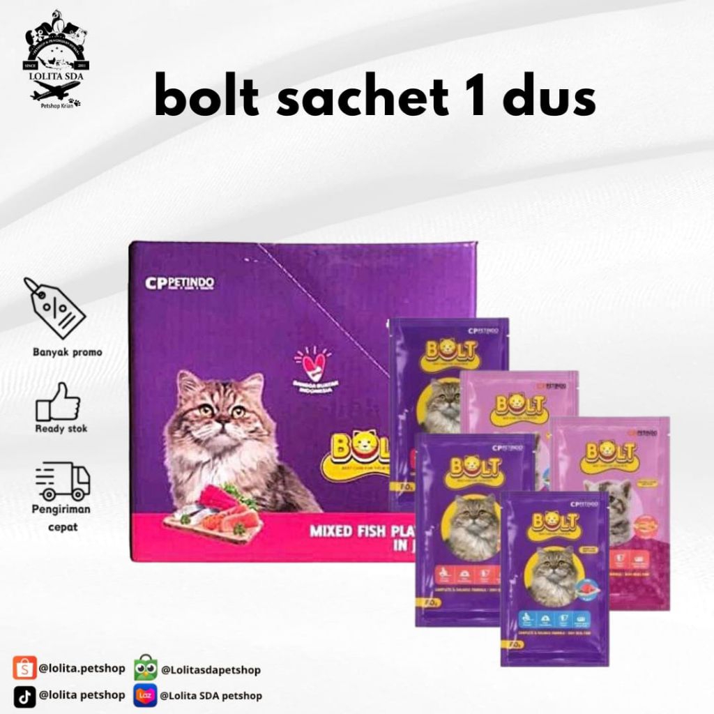 Jual makanan basah Bolt / wet food bolt sachet 1 dus isi 24 pcs ...