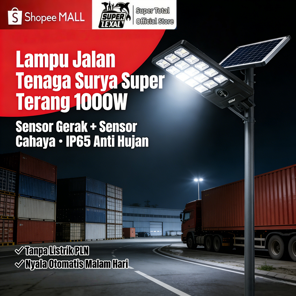 Jual Super Total – JD M Lampu Jalan Solar Panel 600W–1000W Outdoor ...