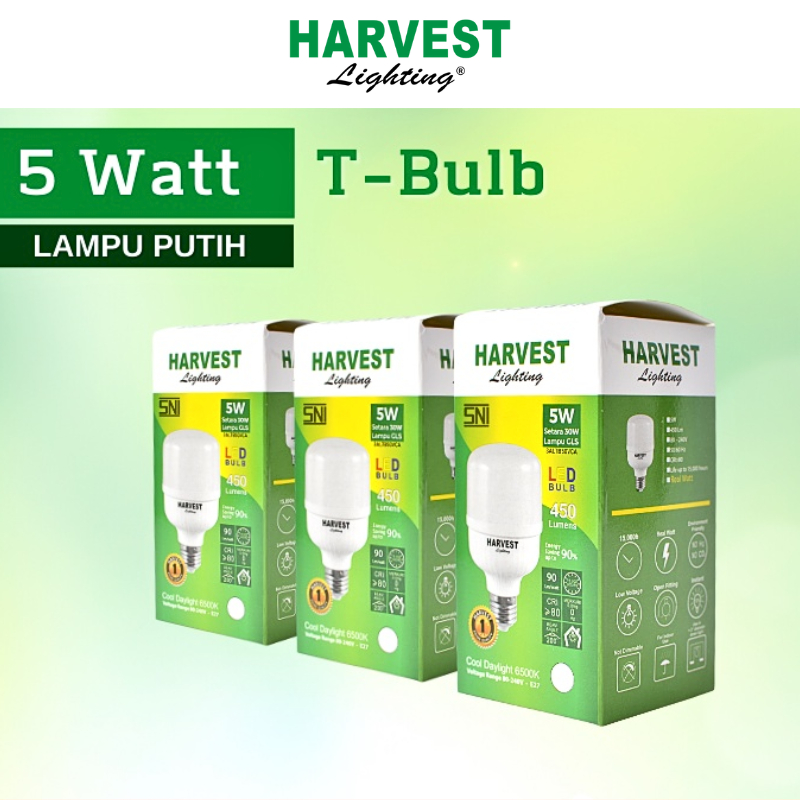 Jual Harvest Lighting 5W Paket 3 Lampu Kapsul LED TBulb 5 watt | Shopee ...