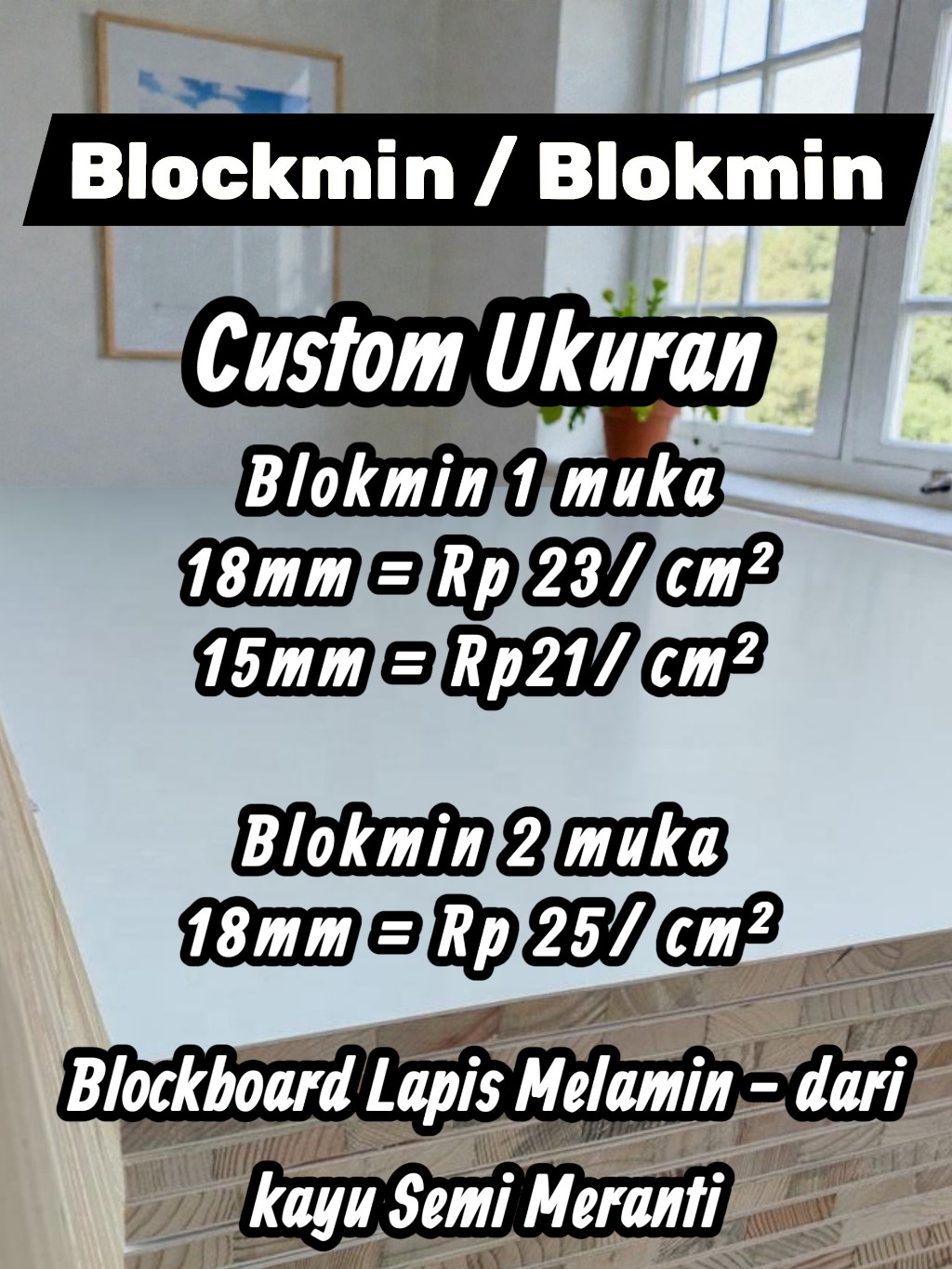 Jual Triplek Blokmin Semi Meranti - Custom Ukuran (Blockmin ...