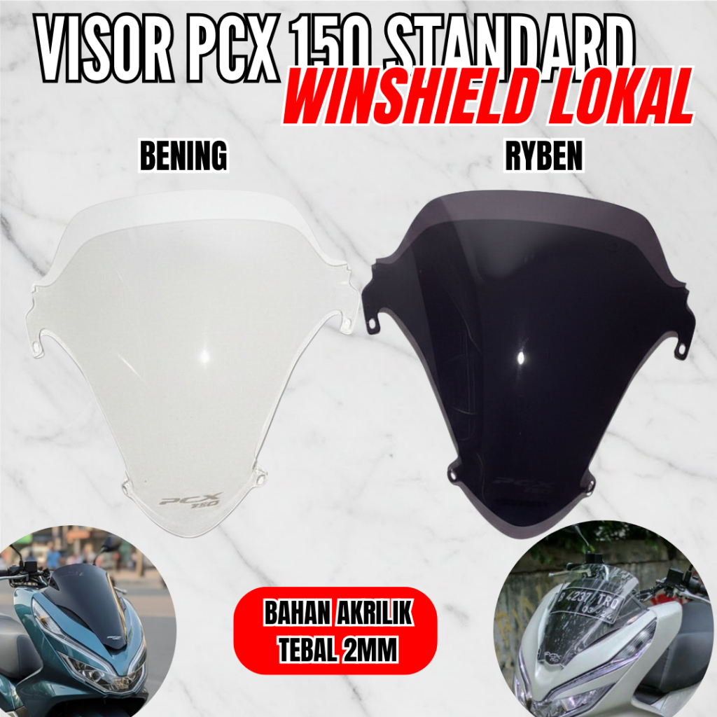 Jual VISOR PCX LOKAL 150 WINDSHIELD HONDA PCX 150 LOKAL UKURAN STANDAR ...