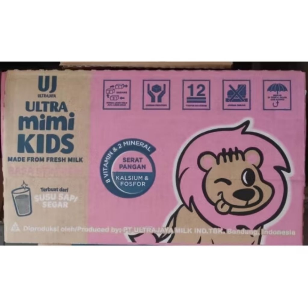 Jual Susu UHT Ultra Mimi Kids Stroberi 125 ml 1 dus isi 40 pcs | Shopee ...