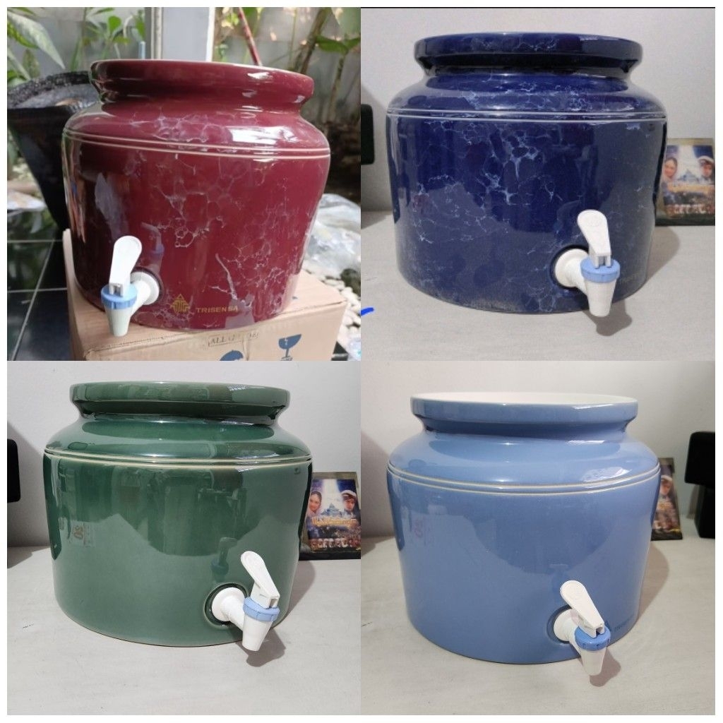 Jual Guci Keramik Galon Air Trisensa Model Polos / Guci Galon Air ...