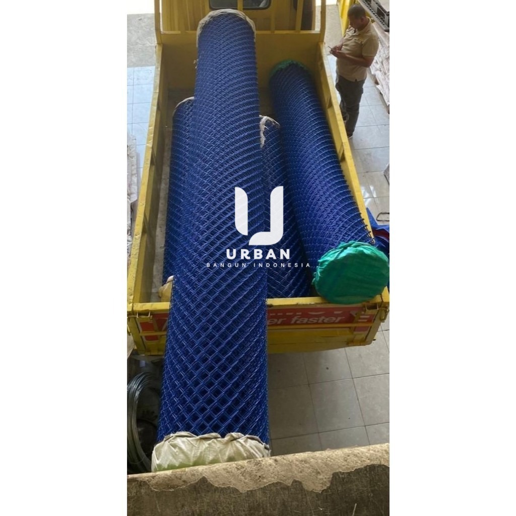 Jual Pagar kawat besi harmonika PVC biru pagar kebun pagar lapangan ...