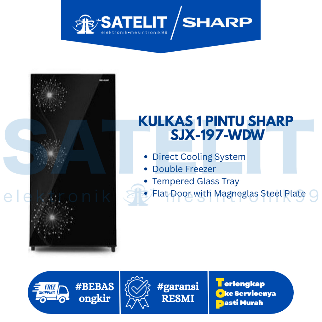 Jual Kulkas 1 Pintu Sharp SJX-197-WDW – Lemari Es Double Freezer, Hemat ...