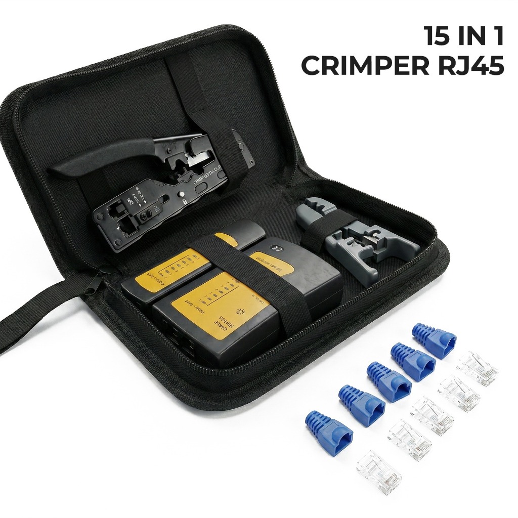 Jual Allefix Tang Crimping RJ45 Crimping 15in1 Kabel CAT 5/6/7 LAN ...